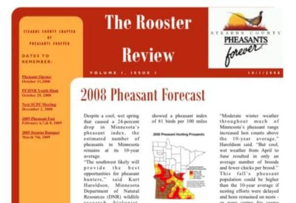 Newsletter - Volume 1, Issue 1 by Pheasants Forever Stearns County - 9